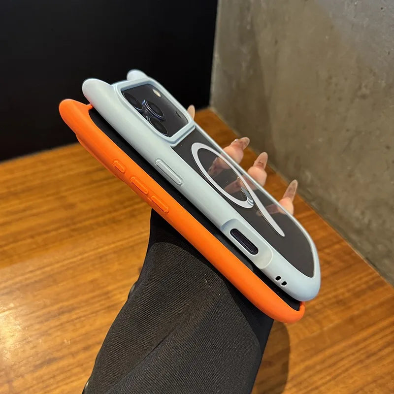 iPhone 11, 12, 13, 14, 15, 16, 17 Pro Max en Plus Hoes met Kat Oren vo ...